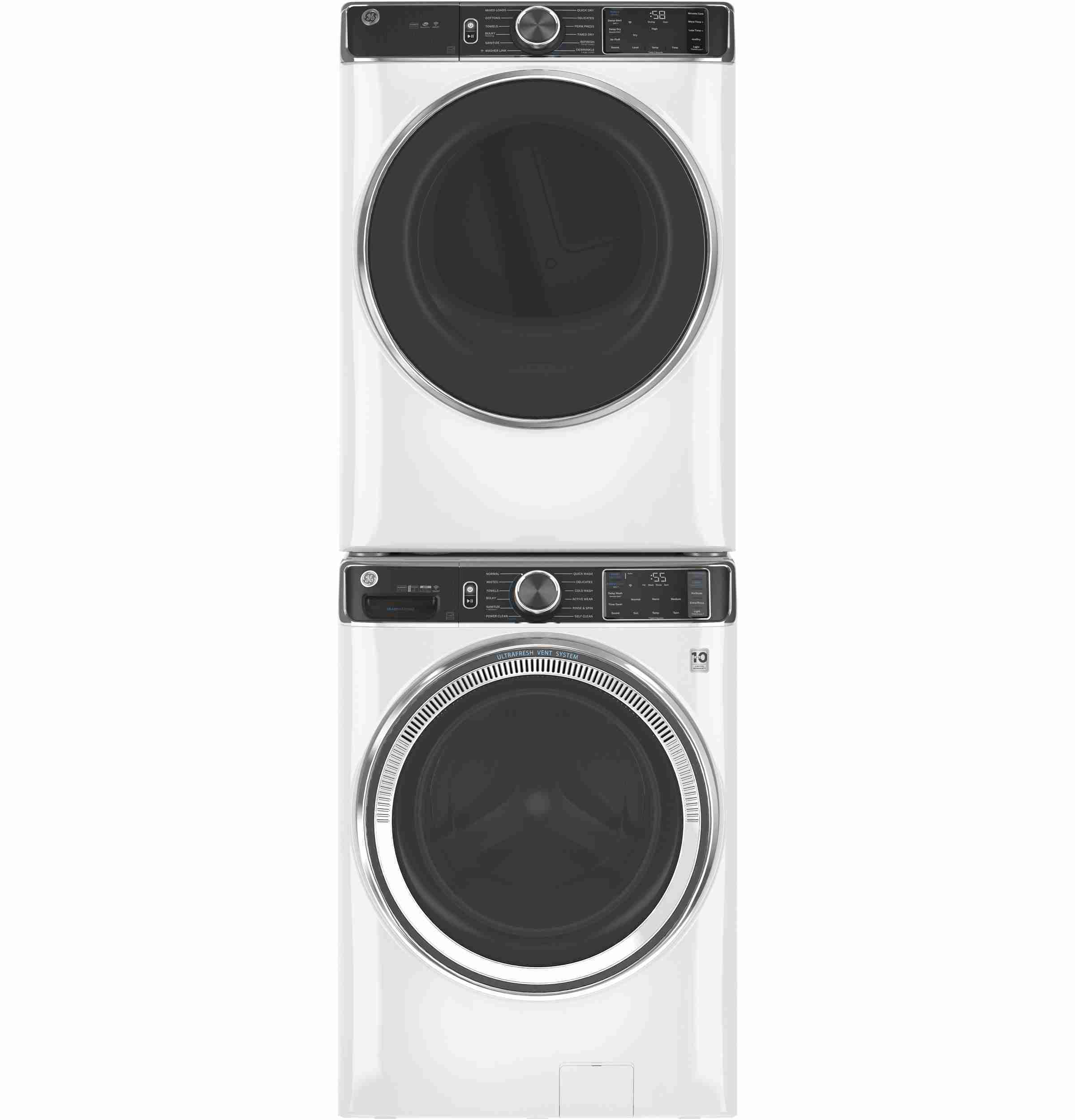 GE ENERGY STAR 7. 8 cu. ft. Capacity Smart Front Load Gas Dryer with ...